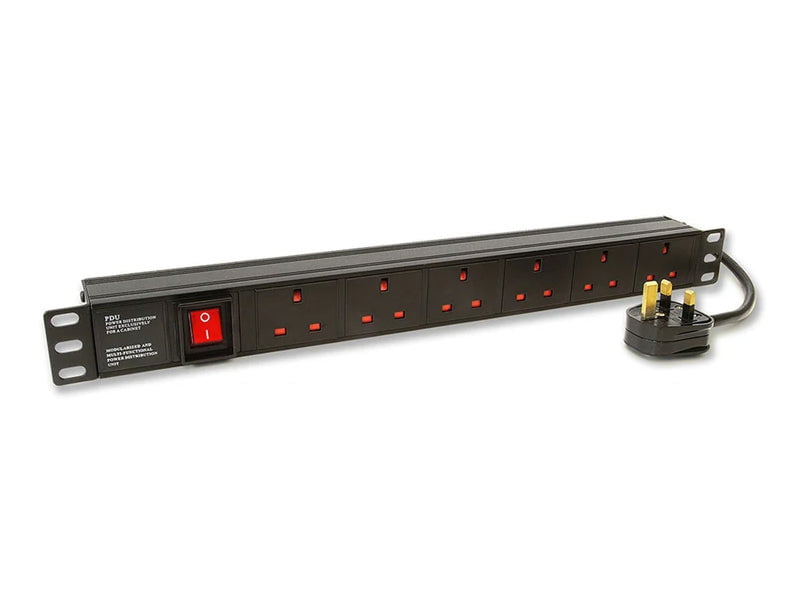 19" 1U 6-WAY Surge Protected PDU